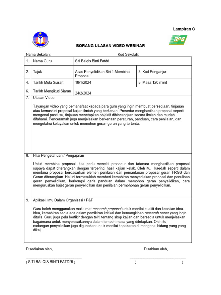 TEMPLATE ULASAN WEBINAR (1) | PDF