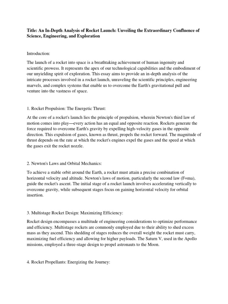 2015-ANALYSIS-OF-ROCKET-DRAFT | PDF | Rocket | Rocket Propellant
