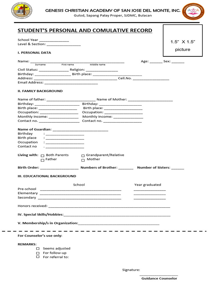 Individual Inventory Record | PDF