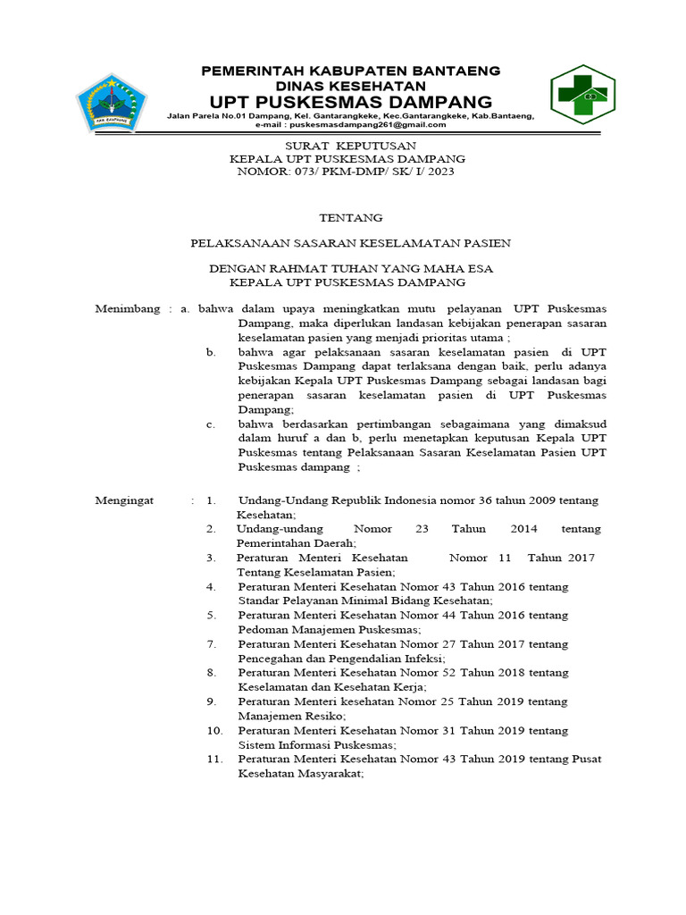 SK Tentang Pelaksanaan SKP | PDF