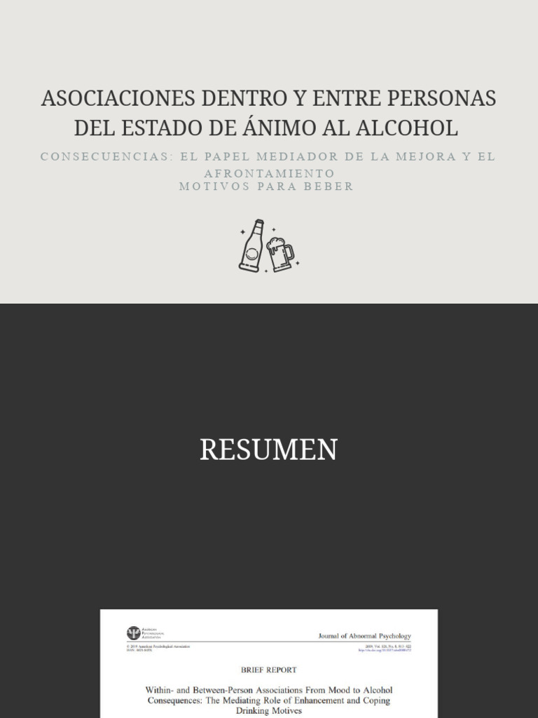 Estado de Ánimo y Consumo de Alcohol | PDF | Salud mental | Estado de ...