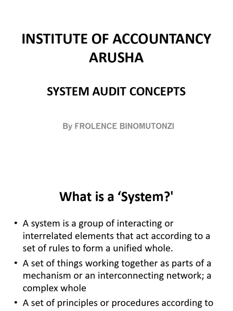 1. Lesson 1 Conepts of System Audit | PDF | Audit | Security