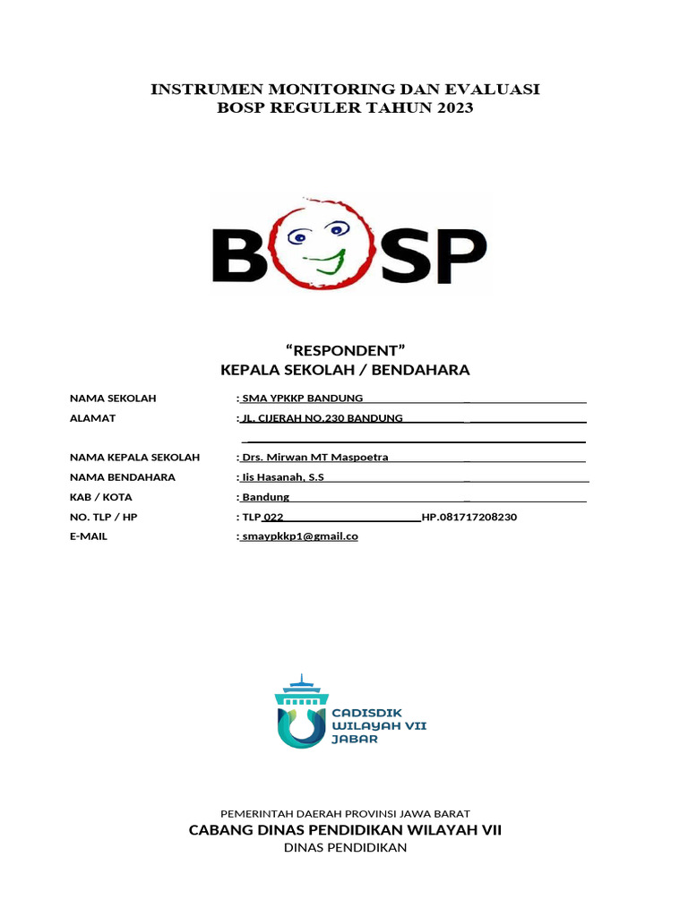 Instrumen Monev Bosp 2023 | PDF | Karier & Perkembangan