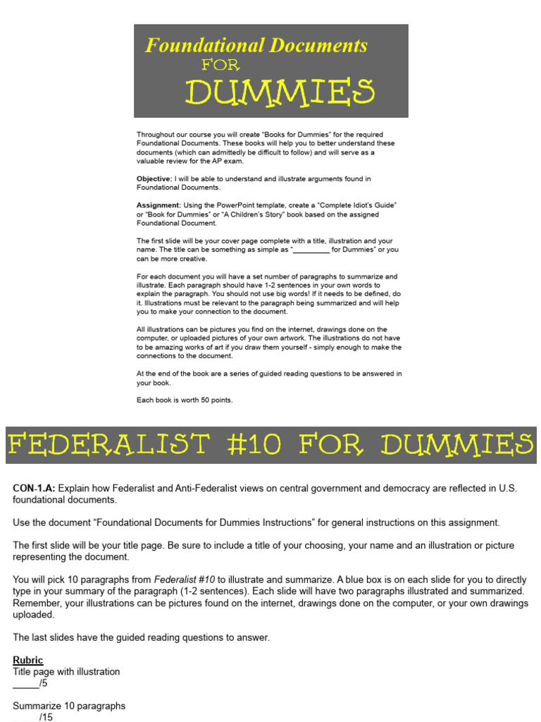 Federalist 10 For Dummies | PDF | Republic | Democracy