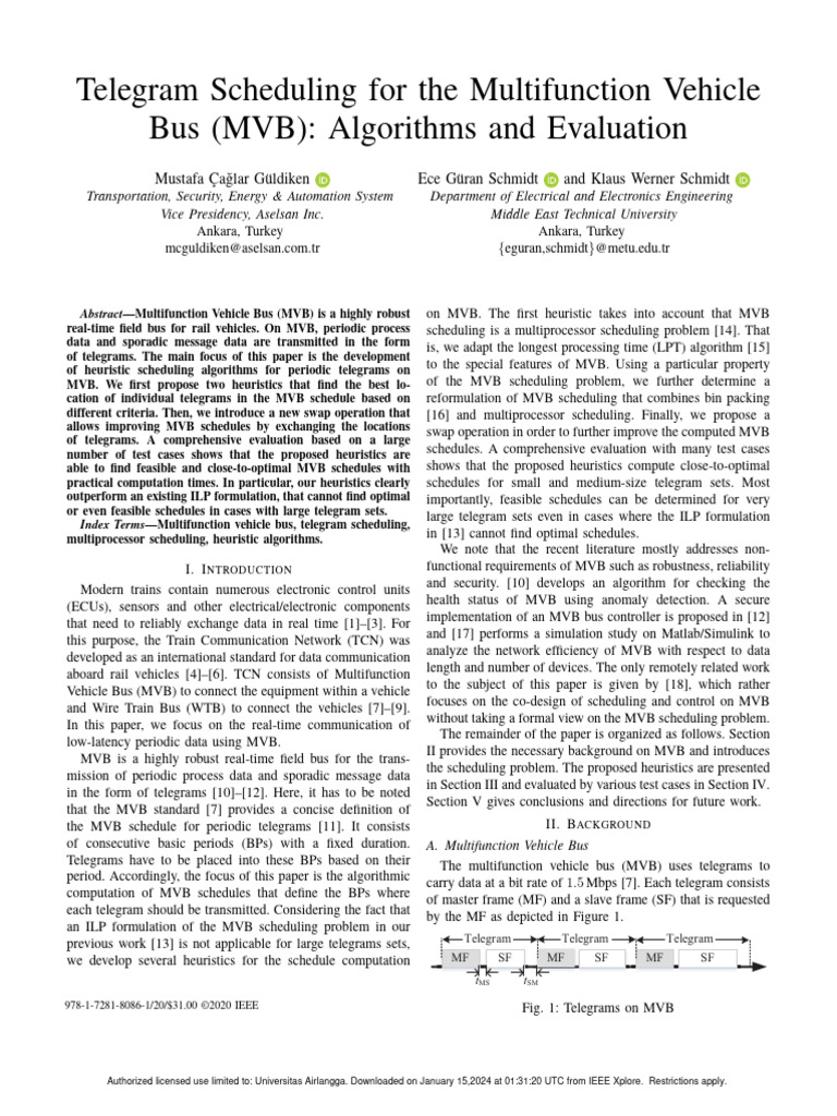 MVB Telegram Scheduling Algorithms | PDF | Computer Engineering | Computing