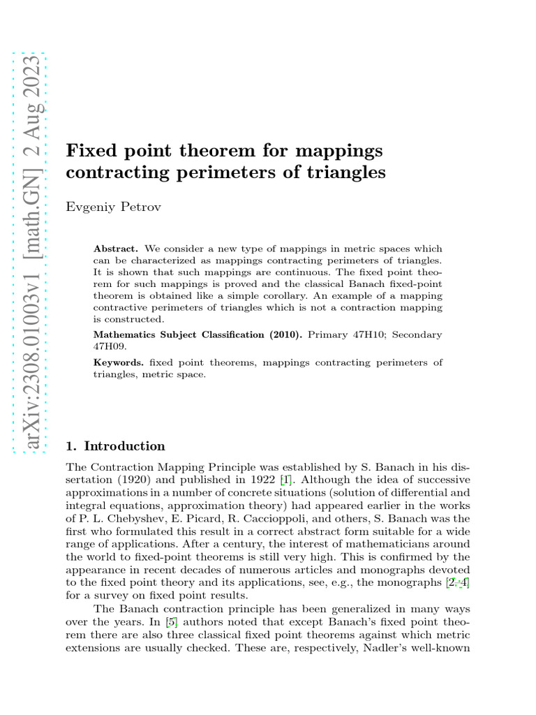 Petrov, 2023 (Perumuman Contraction Mapping Utk 3 Titik) | PDF | Banach ...