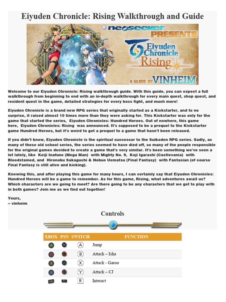 Eiyuden Chronicle | PDF