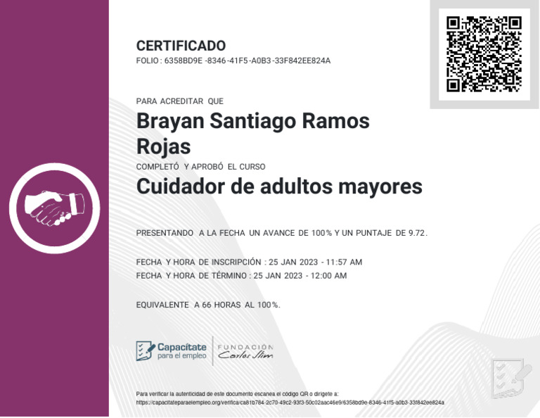 Certifiado de Cuidador | PDF | Finanzas y dinero