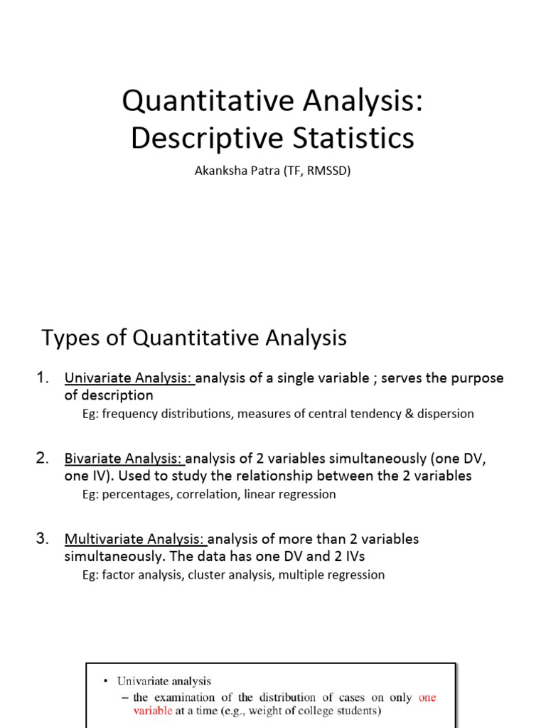 Quantitative Analysis | PDF | Variance | Standard Deviation