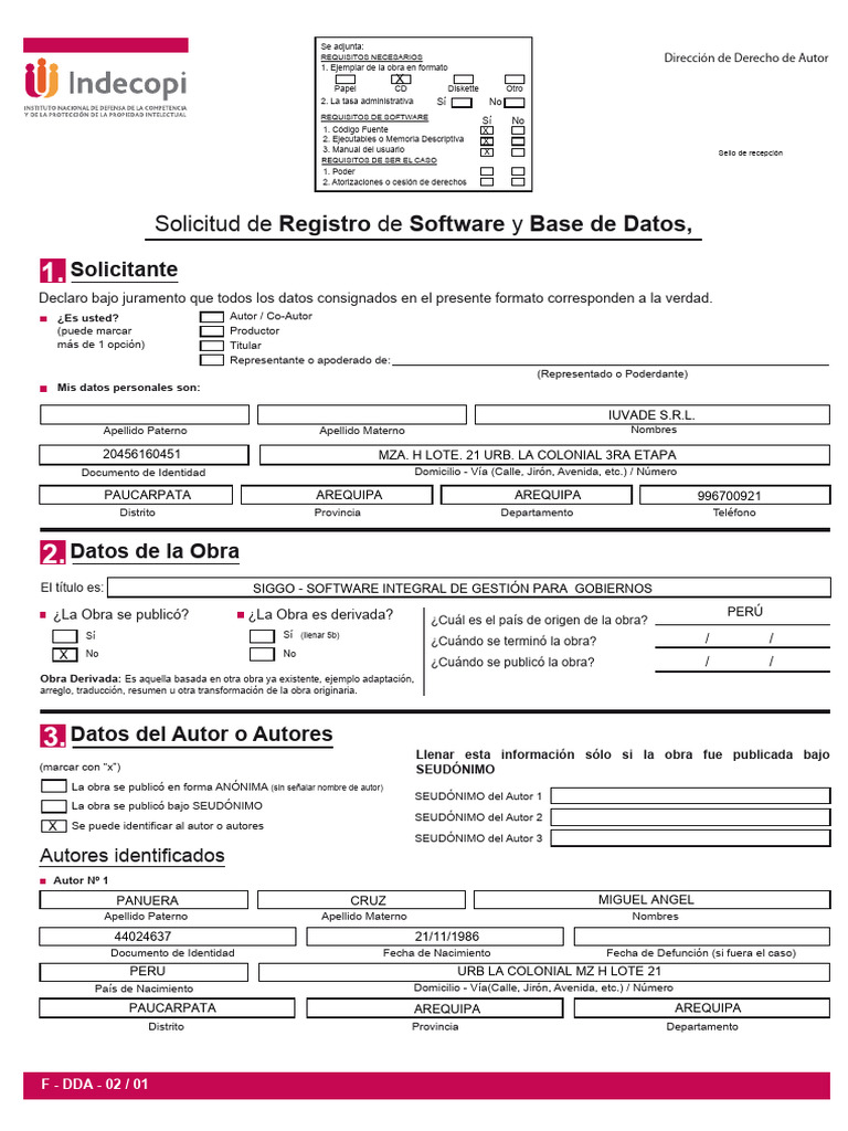 Formulario de Registro de Software | PDF | Patentar