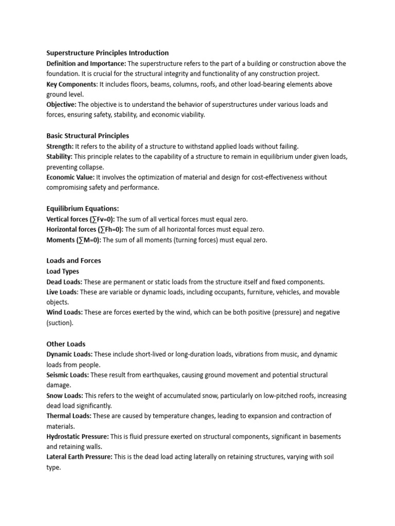 Superstructure Principles | PDF | Structural Load | Stress (Mechanics)