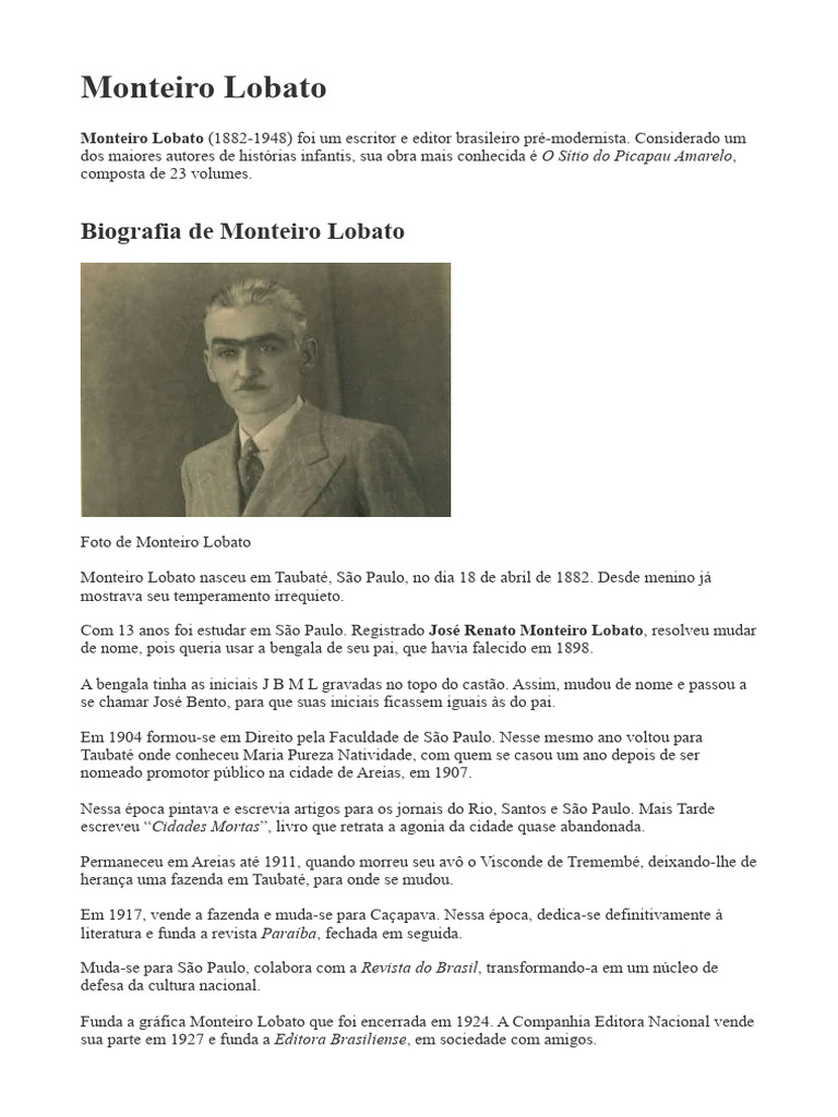Monteiro Lobato | PDF