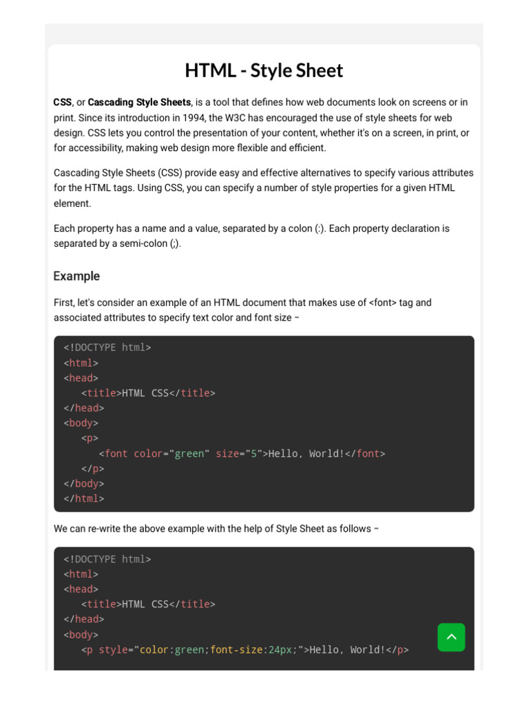 14 Html Style Sheet Pdf Html Html Element