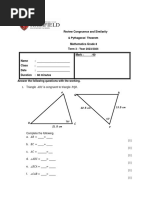 Grade8 Math Worksheet Congruency Similarity Scale | PDF