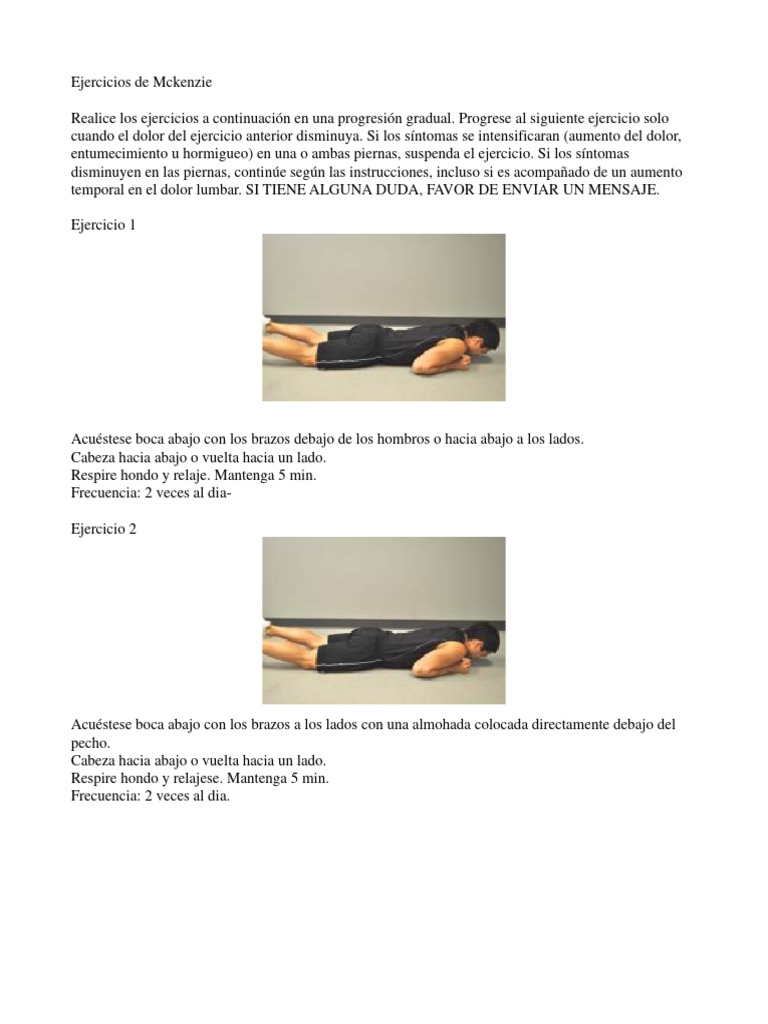 Ejercicios de Mckenzie | PDF | Salud y bienestar