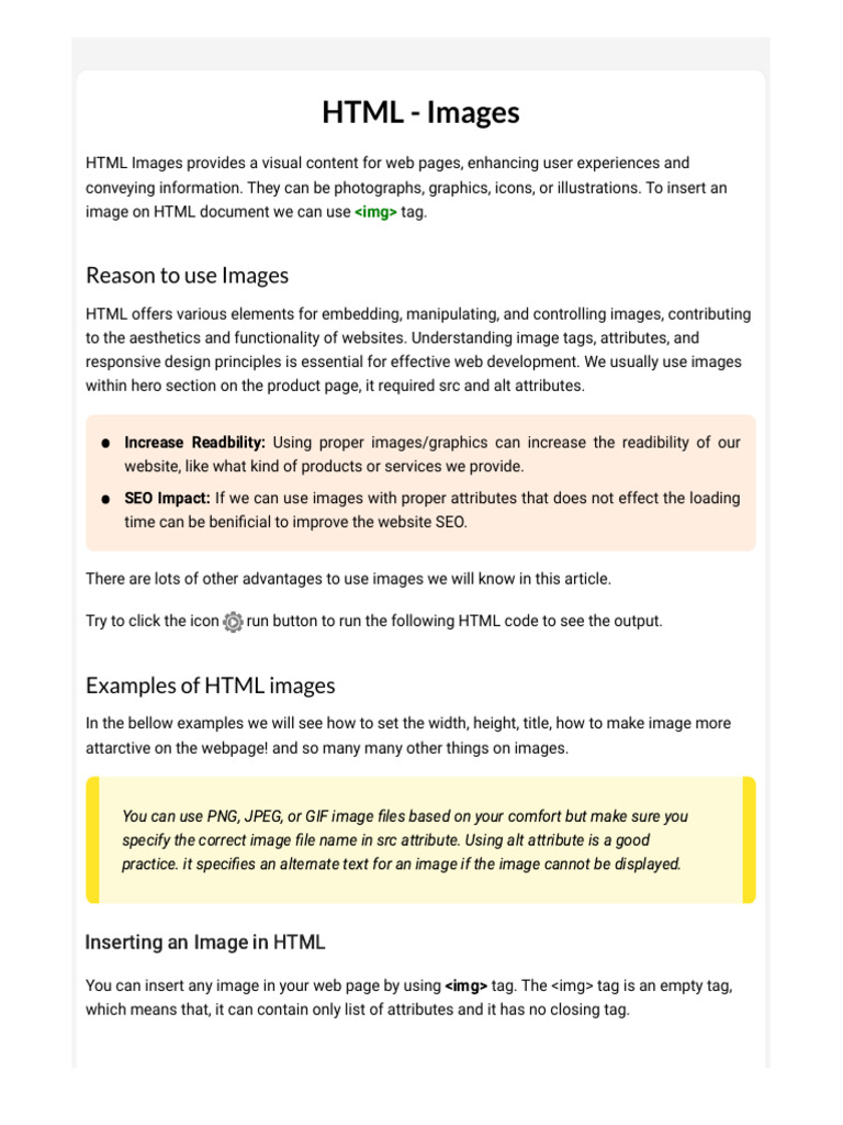 18 HTML Images | PDF | Html Element | Html