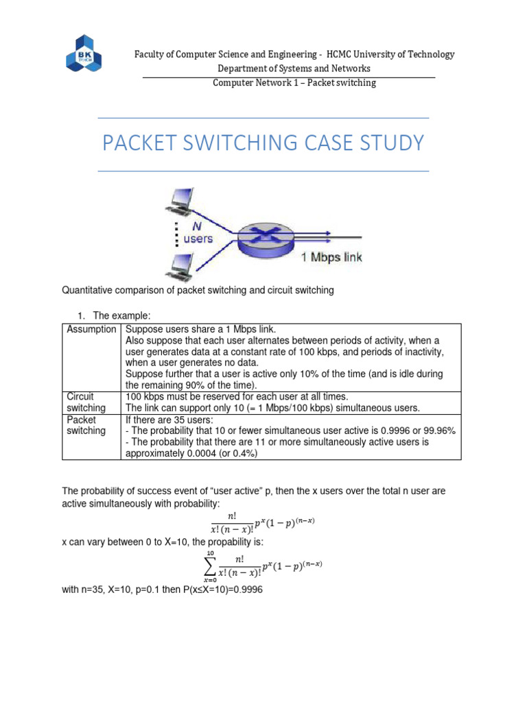PacketSwitching-CaseStudy-v1-c | PDF | Network Packet | Computer Network