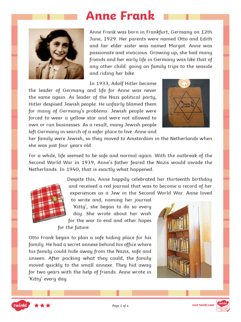 Anne Frank: A Life in Hiding | PDF | Anne Frank | Antisemitism