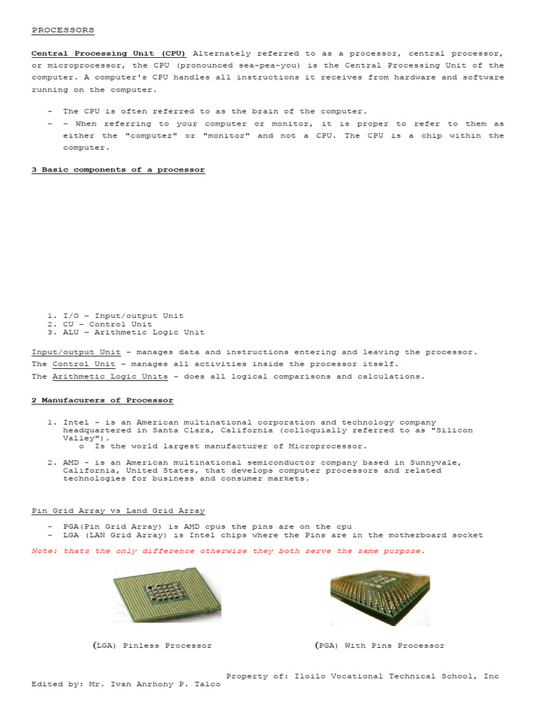 Lesson-3-Microprocessors-Update | PDF | Multi Core Processor | Central Processing Unit