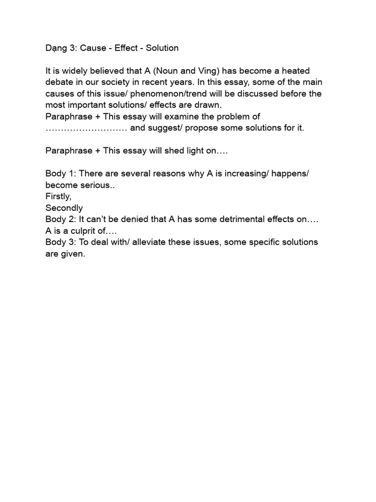 D NG 3 - Cause - Effect - Solution | PDF