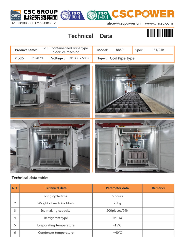 200pcs/24h Brine Block Ice Machine Specs | PDF | Thermodynamics ...