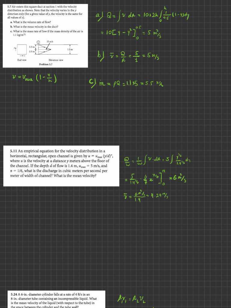 Fluid Dynamics Calculations and Equations | PDF