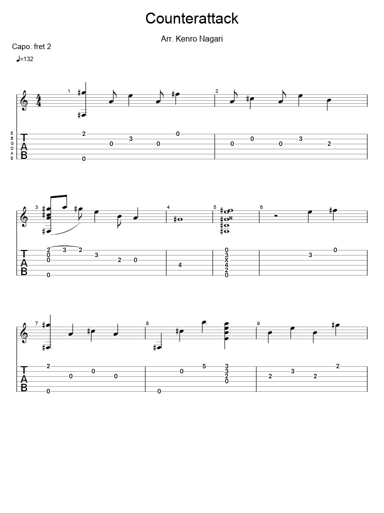 Counterattack Guitartab | PDF | Chordophones | String Instruments