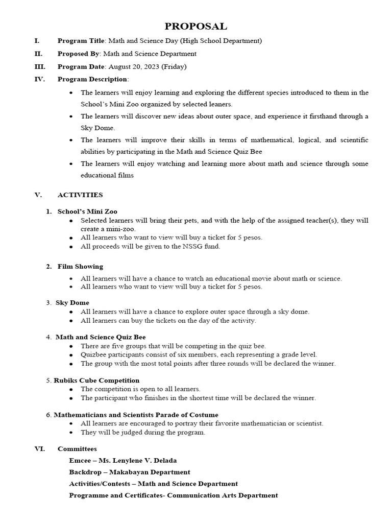 Proposal Math and Science | PDF | Science