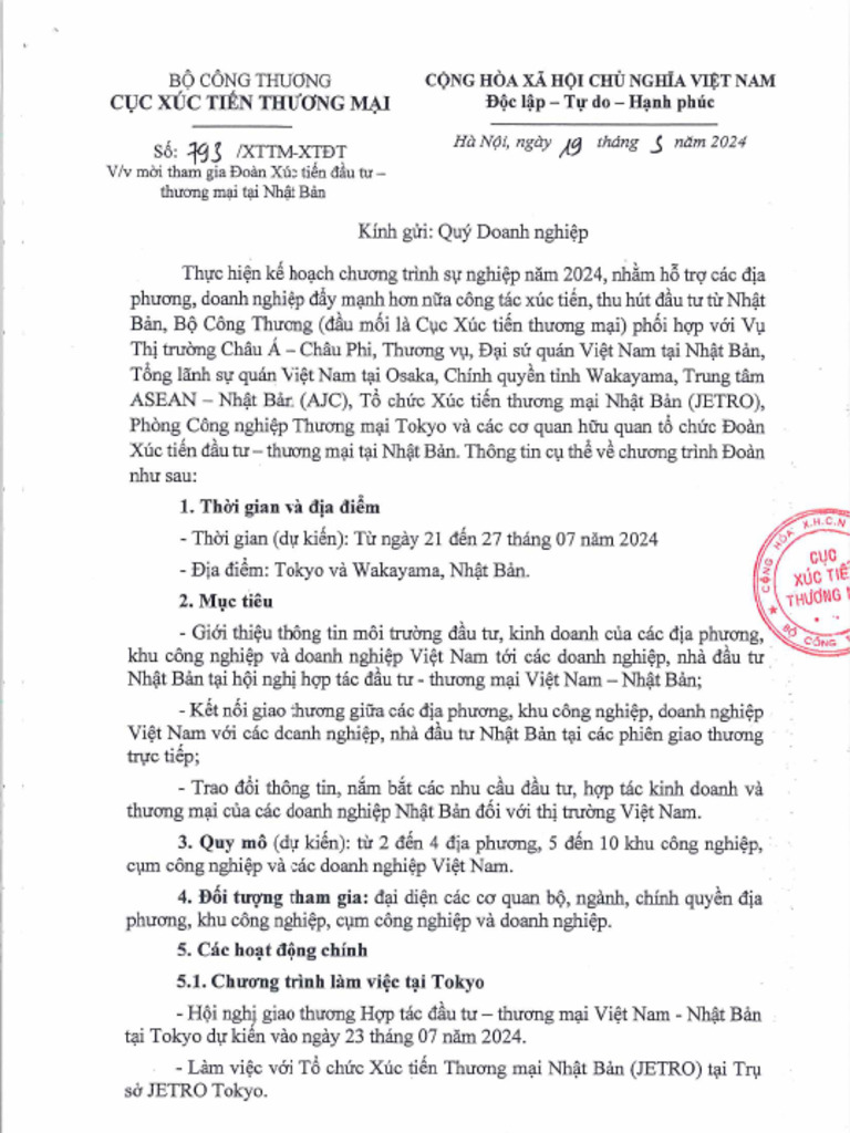 CV Moi Don VI Tham Du Doan Nhat Ban | PDF