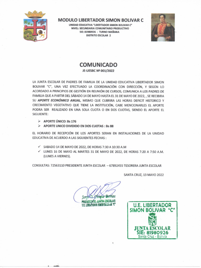 Comunicado 001 | PDF
