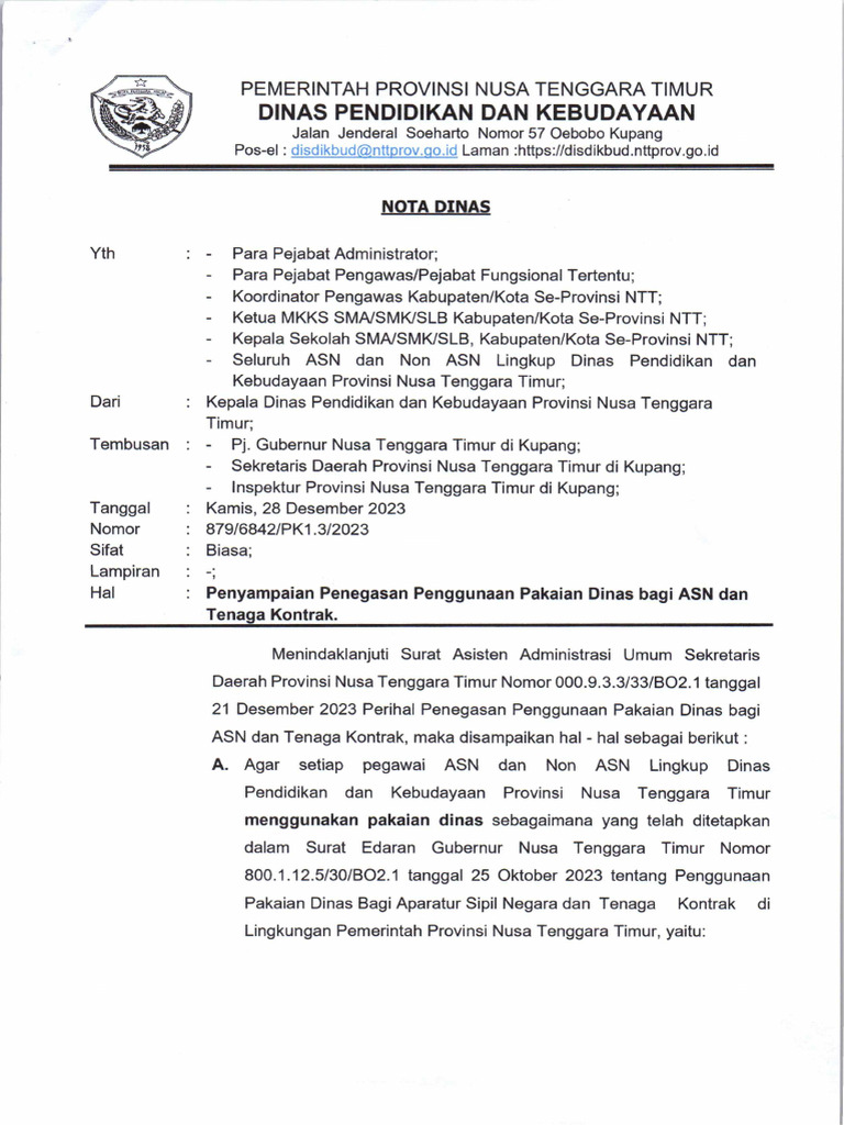 Nodis Penegasan Pakaian Seragam | PDF