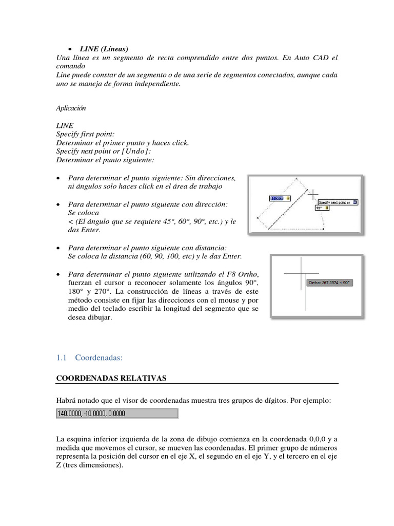 Comando LINE en AutoCAD: Guía Práctica | PDF | Geometría | Geometría ...