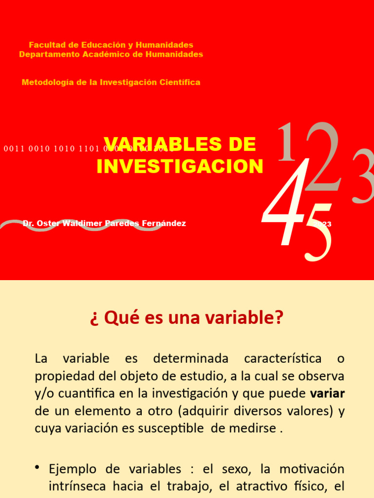 Guía de Variables en Investigación Científica | PDF | Ciencia cognitiva ...