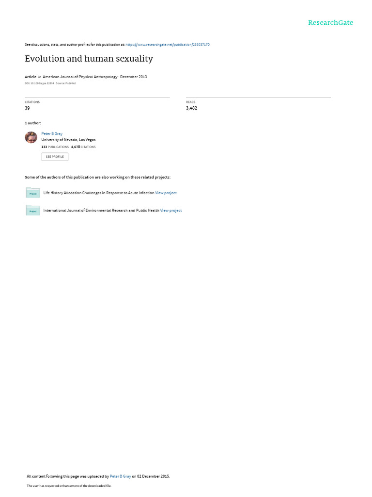 Evolution and Human Sexuality | PDF | Sexual Selection | Hominidae