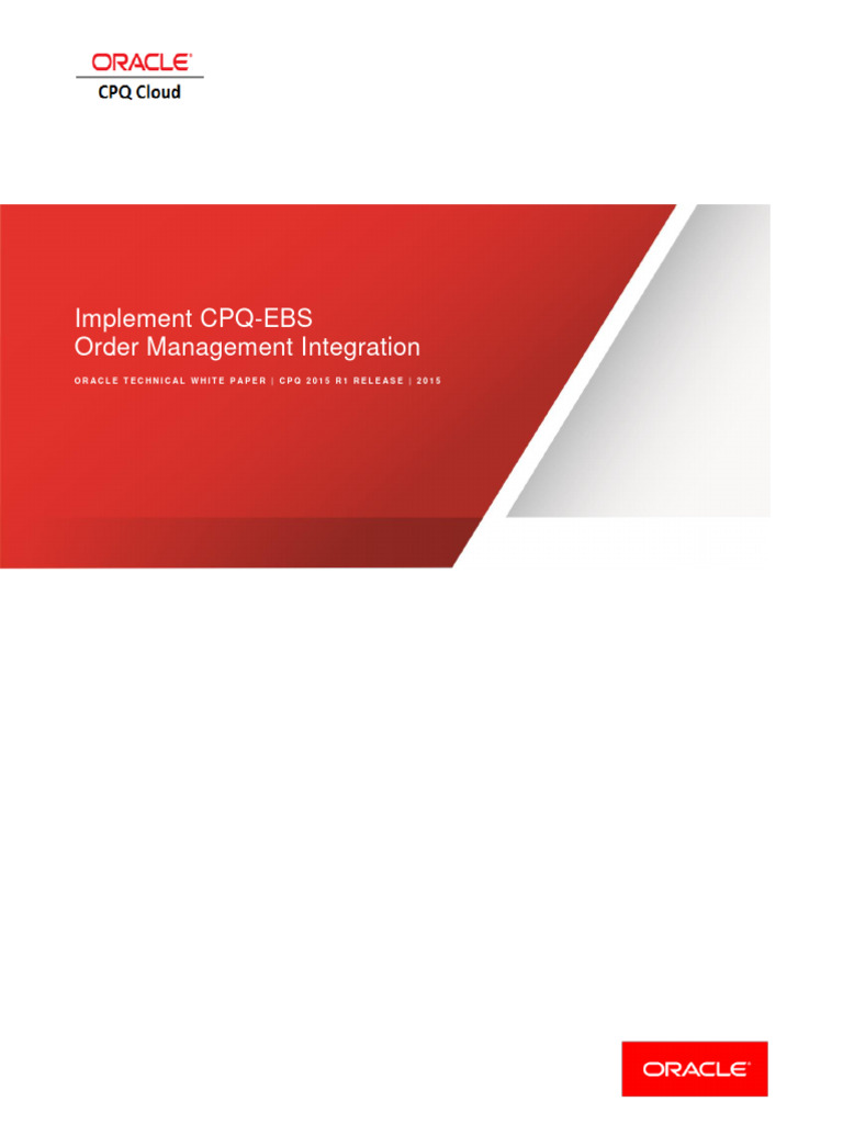 CPQ-EBS OM Integration Implmentation Guide | PDF | Web Service | Computing