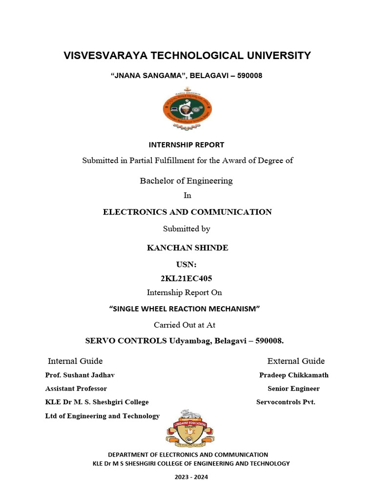 2kl20ec070 Internship-Report | Download Free PDF | Angular Momentum