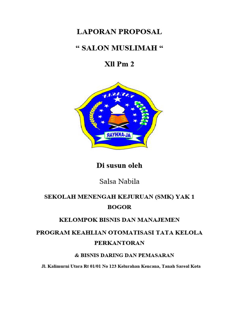 Lembar Pengesahan Dan Format Proposal | PDF | Karier & Perkembangan