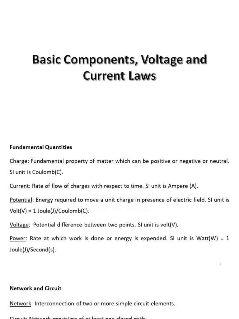Class 1 | PDF | Voltage | Electrical Network