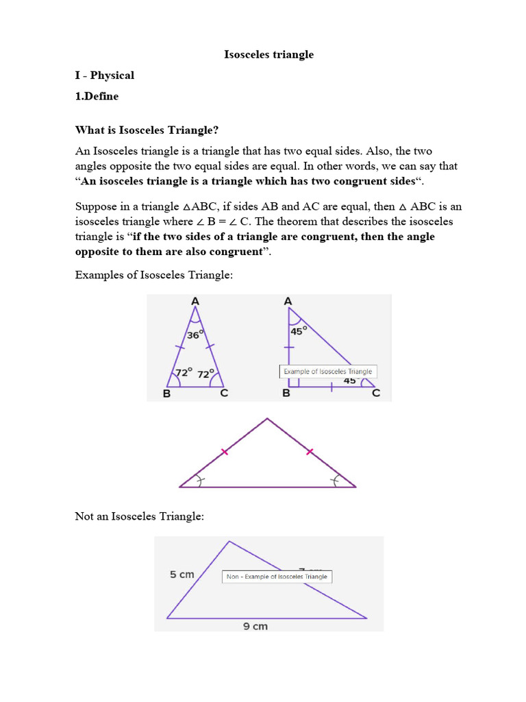 Isosceles Triangle | PDF | Triangle | Area