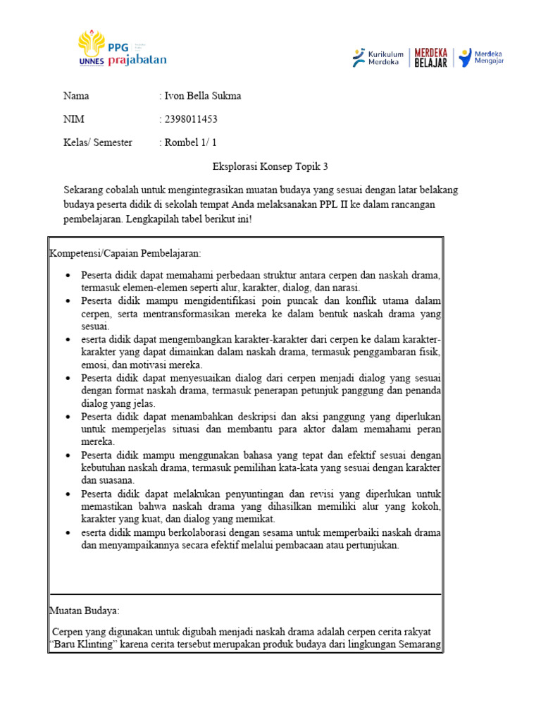 Eksplorasi Konsep Topik 3 Asesmen 2 Ivon Bella Sukma | PDF