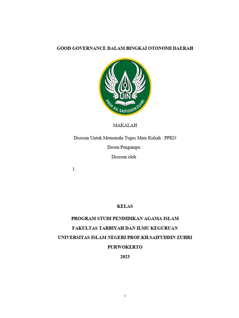 Good Governance Dalam Bingkai Daerah Otonomi | PDF