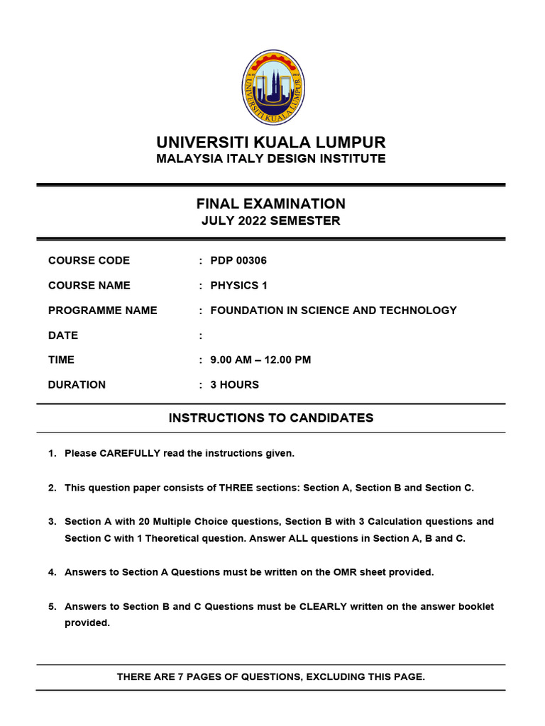Past Exam Paper | Download Free PDF | Force | Buoyancy