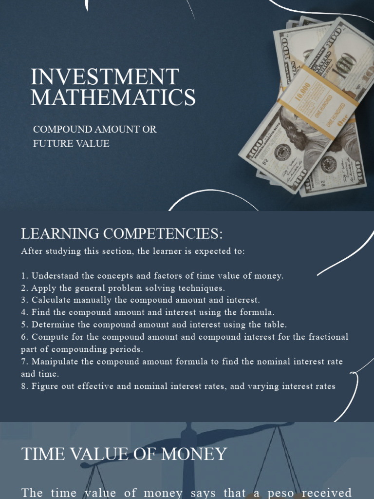 Group 5 - Investment Mathematics | PDF | Interest | Present Value