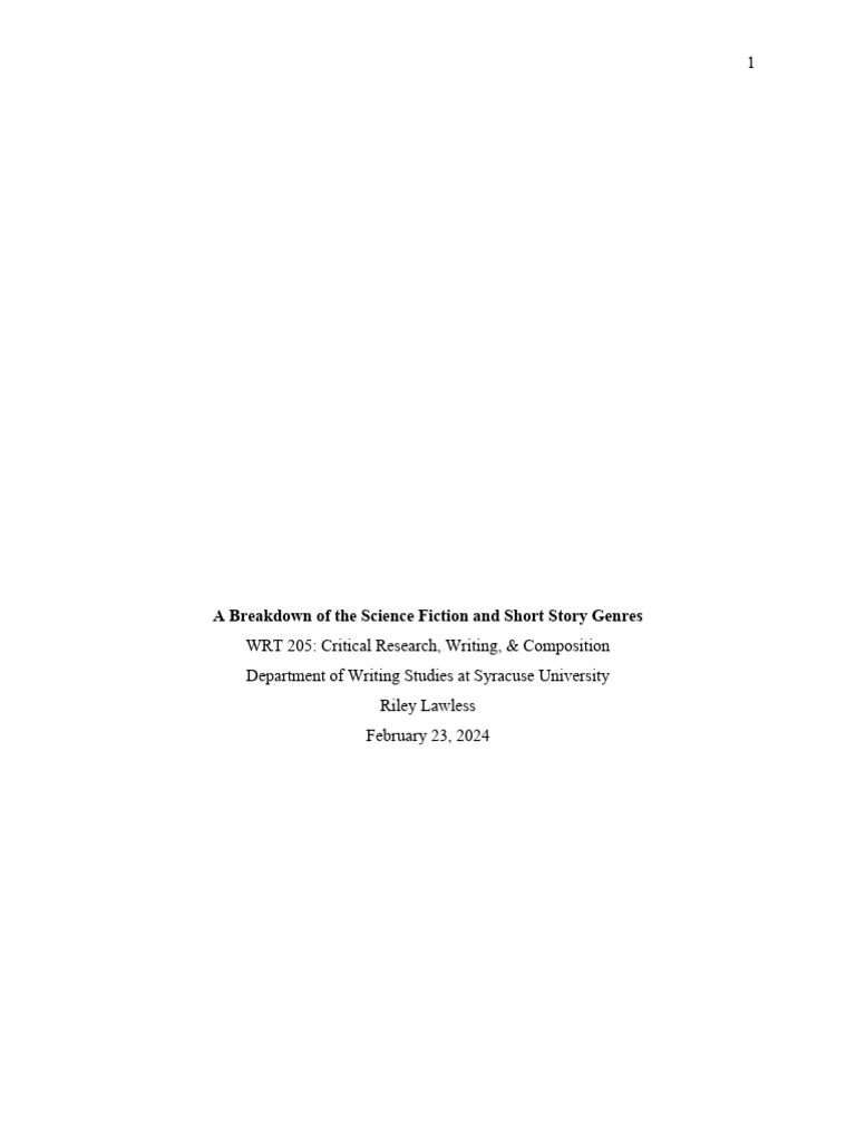 Revised Genre Analysis Essay | PDF | Credibility | Science Fiction
