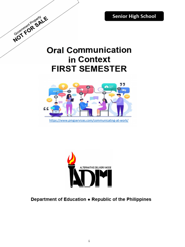 OralCommunication Q1 Mod1 Coverpage v2 | PDF | Social Science