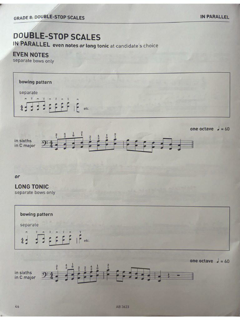 Cello Grade 8 Double Stop Scales | PDF