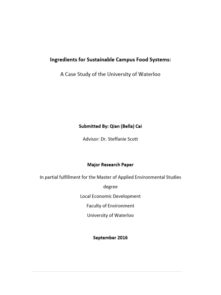Final Copy-bella Qian Cais Mrp Ingredients for Sustainable Campus Food ...
