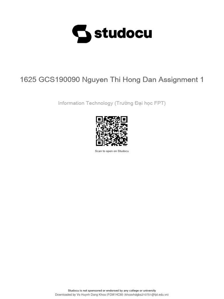 1625 gcs190090 Nguyen Thi Hong Dan Assignment 1 | PDF | Project Management | Internet Of Things