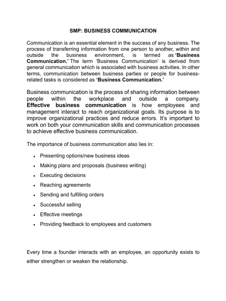 Business Communication | PDF | Communication | Business