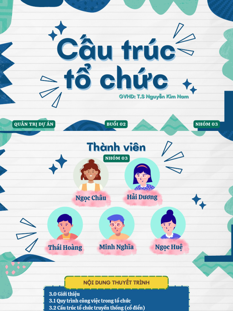 (Nhóm 3) - (QTDA) - (Slides) - (Chương 3 - Cấu trúc tổ chức) | PDF
